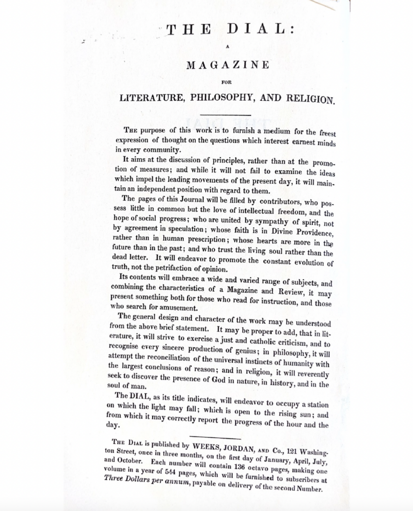 About The Dial – Nineteenth-Century British Novel