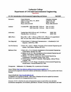 CE 321 Course Syllabus, 2019 | Arthur D. Kney